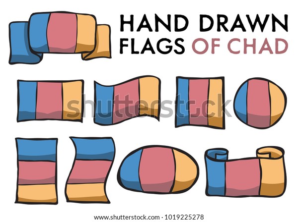 Set Chad Hand Drawn Doodled National Stock Vector (Royalty Free ...