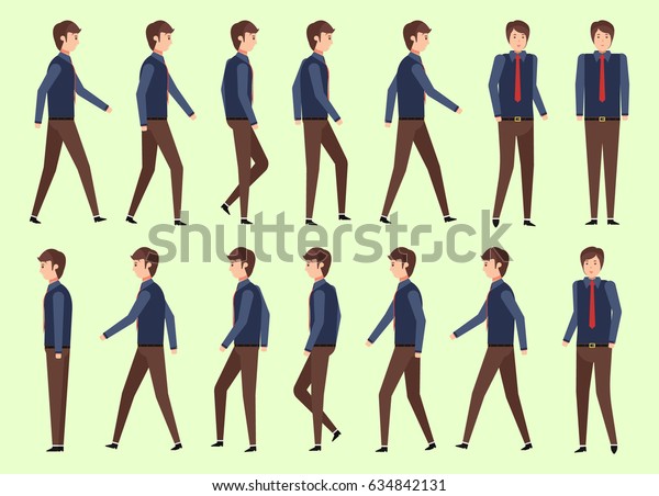 Set Character Businessman Animator Design Walking Stock Vector (Royalty ...