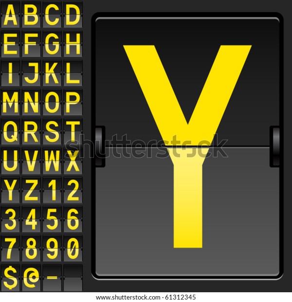 Set Characters On Mechanical Flipping Table Stock Vector (Royalty Free ...