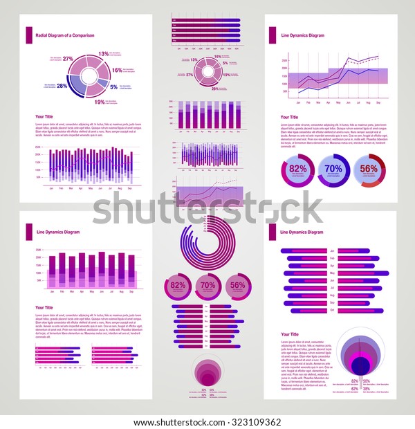 Set Charts Diagrams Stock Vector (Royalty Free) 323109362