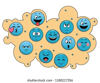 Set Chat Emoticons Stock Vector (Royalty Free) 1180217356 | Shutterstock