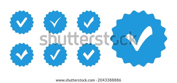 Set Check Mark Badges Profile Verification Stock Vector (Royalty Free ...