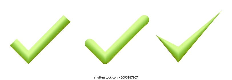 Set Check Mark Icon Green Tick Stock Vector (Royalty Free) 2093187907 ...