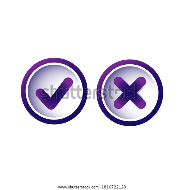 Set Check Mark Icons Purple Rounded Stock Vector (Royalty Free ...