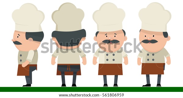 Set Chefs Different Poses Cartoon Character Stock Vector (Royalty Free ...