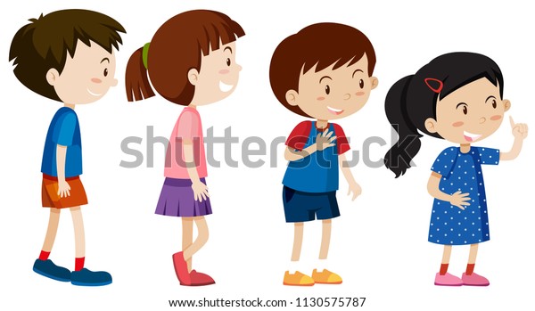 Set Children Line Illustration Stock Vector (Royalty Free) 1130575787 ...