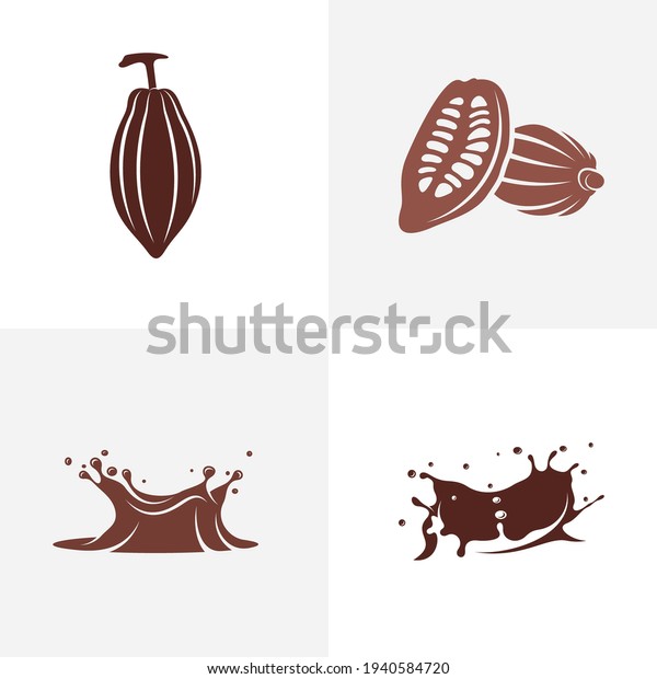 Set Chocolate Logo Design Vector Illustration Stock Vector (Royalty ...