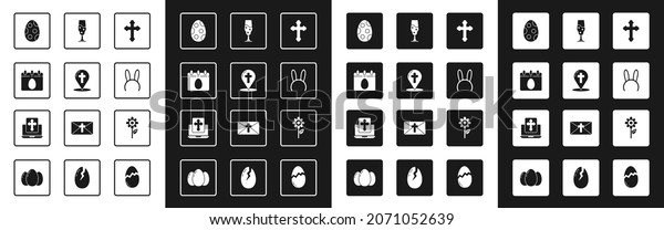 Set Christian Cross Map Pointer Christian Stock Vector (Royalty Free ...