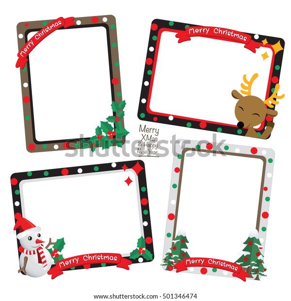 Set Christmas Framesvector Christmas Border Christmas Stock Vector ...
