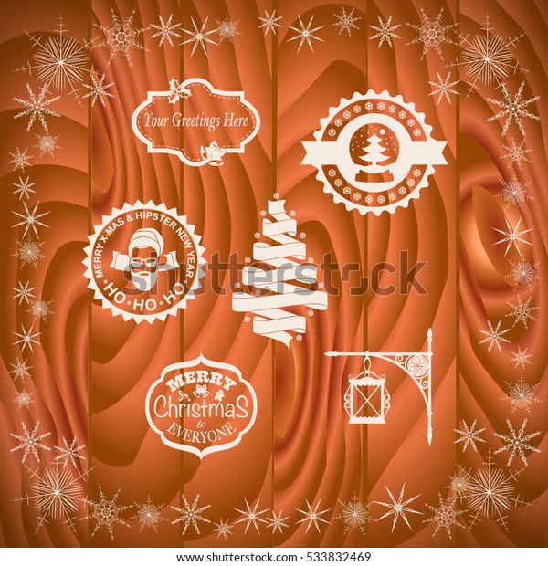 Set Christmas Logo Labels Banners Stock Vector (Royalty Free) 533832469 ...