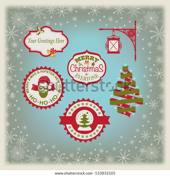 Set Christmas Logo Labels Banners Stock Vector (Royalty Free) 533832505 ...