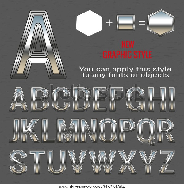 Set Chrome Letters Chrome Graphic Style Stock Vector (Royalty Free ...