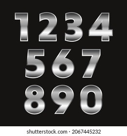 Set Chrome Metal Numbers Stock Vector (Royalty Free) 2067445232 ...
