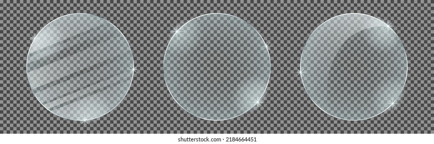 Set Circle Glass Plates Isolated On Stock Vector (Royalty Free ...