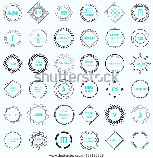 Set Circle Logos Business Icon Collection Stock Vector (Royalty Free ...