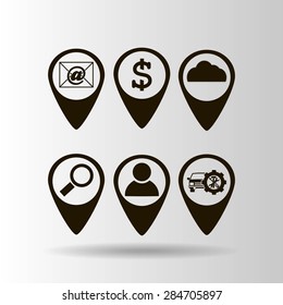 Set Circle Pointers Infographic Business Element Stock Vector (Royalty ...