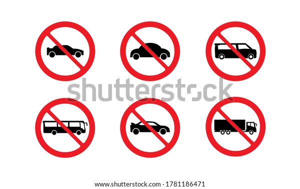 Set Circle Prohibited Sign No Car Stock Vector (Royalty Free) 1781186471 Set Circle Prohibited Sign No Car Stock Vector (Royalty Free) 1781186471