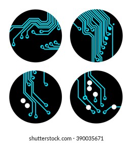 Set Circuit Board Icons Vector Illustration Stock Vector (Royalty Free ...