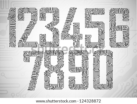 Set Circuit Board Style Letters Stock Vector (Royalty Free) 124328872 ...