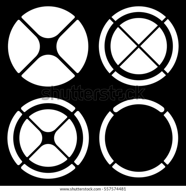 Set Circular Crosshair Target Mark Symbols 스톡 벡터(로열티 프리) 557574481 ...