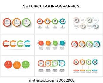 Set Circular Infographic 3 4 Steps Stock Vector (Royalty Free ...