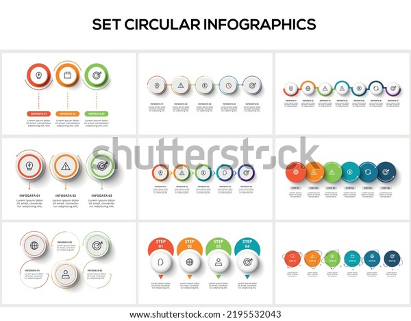 Set Circular Infographic 3 4 5 Stock Vector (Royalty Free) 2195532043 ...
