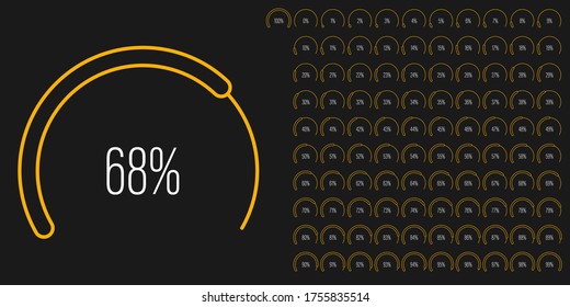 Set Circular Sector Arc Percentage Diagrams Stock Vector (Royalty Free ...