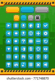 Set City Construction Themed Buttons Stock Vector (Royalty Free ...