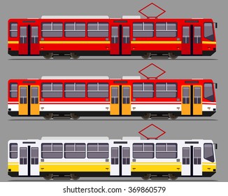 Modern Tram Pixel Optimized Elements Separate Stock Vector (Royalty ...
