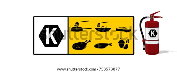 Set Class K Fire Icon Class Stock Vector (Royalty Free) 753573877