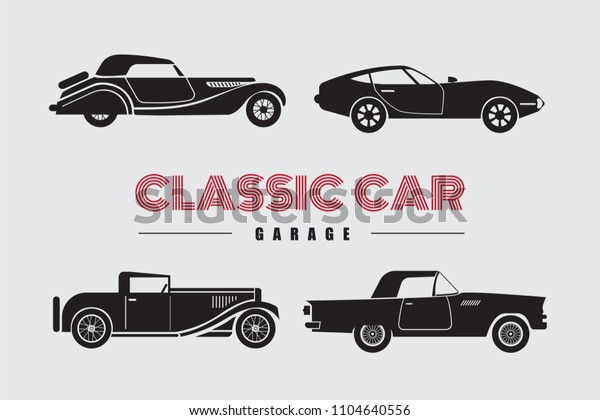 Set Classic Car Side View Icon Stock Vector (Royalty Free) 1104640556 ...