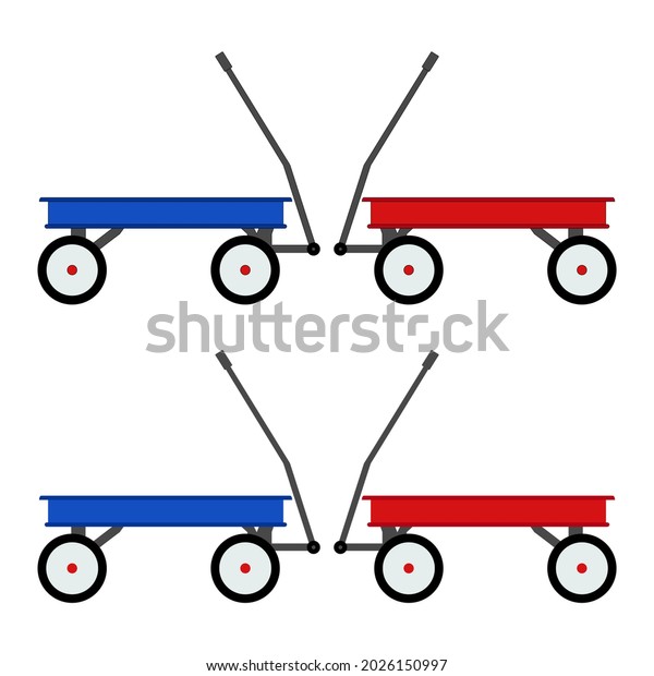 Set Classical Red Blue Children Trolley Stock Vector (Royalty Free ...