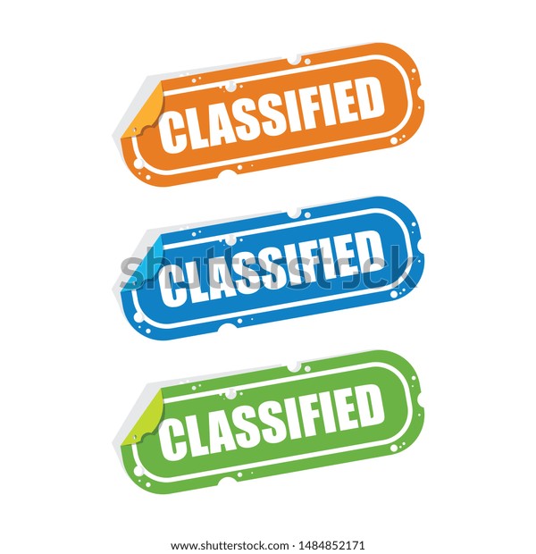 Set Classified Sticker Labels: vector de stock (libre de regalías ...