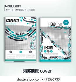 Set Clean Brochure Cover Templates Blured Stock Vector (Royalty Free ...