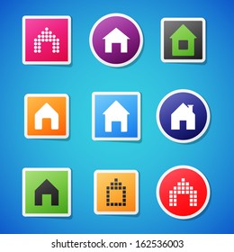 Set Clean Color Vector Home Symbol Stock Vector (Royalty Free ...