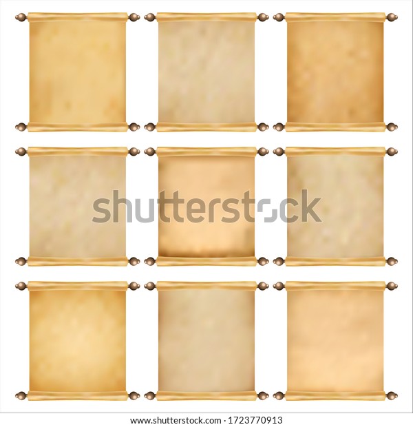 Set Clean Detailed Realistic Ancient Papyrus Stock Vector (Royalty Free ...