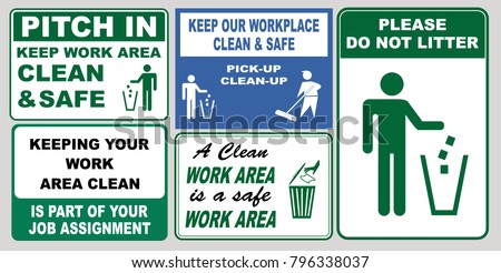 Set Clean Sticker Sign Plant Site Stock Vector (Royalty Free) 796338037 ...