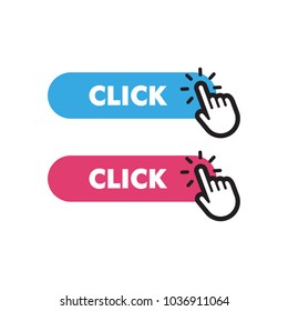 Set Clicking Buttons Hand Icon Stock Vector (Royalty Free) 1036911064 ...