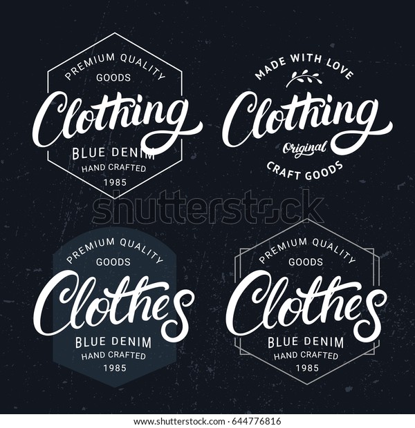 Set Clothing Clothes Hand Written Lettering Stock Vector (Royalty Free ...