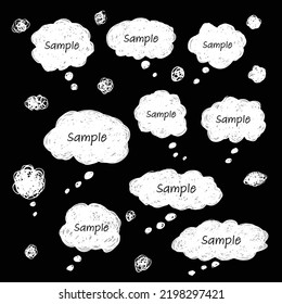 Set Cloudshaped Speech Bubbles Stock Vector (Royalty Free) 2198297421 ...
