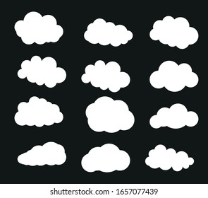 Set Cloudy Icons Cloudy Symbol Your Stock Vector (Royalty Free ...