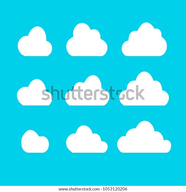 Set Cloudy Icons Trendy Cloudy Symbol: vector de stock (libre de ...