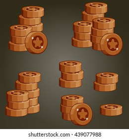 Set Coin Piles Game User Interface Stock Vector (Royalty Free ...