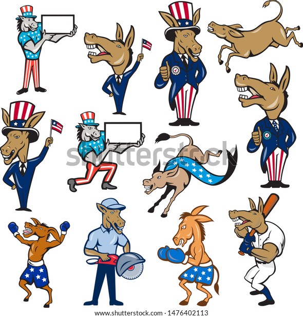 Set Collection Cartoon Character Mascot Style Stock Vector (Royalty ...