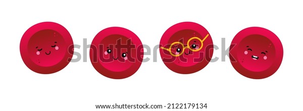 Set Collection Cute Red Blood Cells Stock Vector (Royalty Free ...