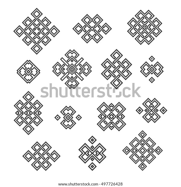 Set Collection Endless Knot Eternal Knot Stock Vector (Royalty Free ...
