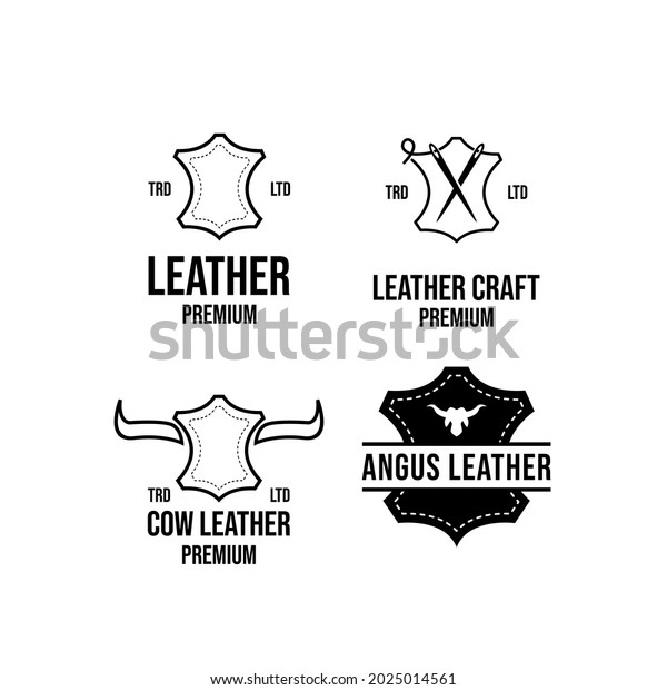 Set Collection Leather Craft Logo Icon Stock Vector (Royalty Free ...