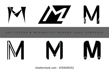 Set Collection Letter M Minimalist Modern Stock Vector (Royalty Free ...