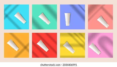 Set Collection Multicolored Product Display Shadow Stock Vector ...