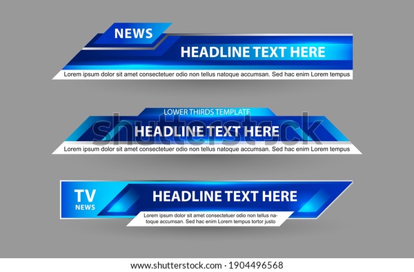 Set collection vector of Broadcast News Lower Thirds Template layout ...